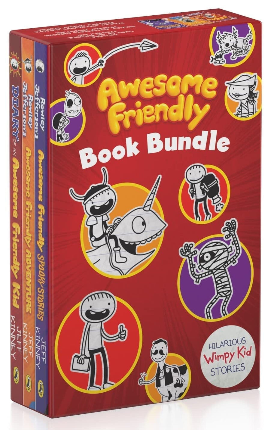 Diary of an Awesome Friendly Kid Collection 3 Book Set by Jeff Kinney ...