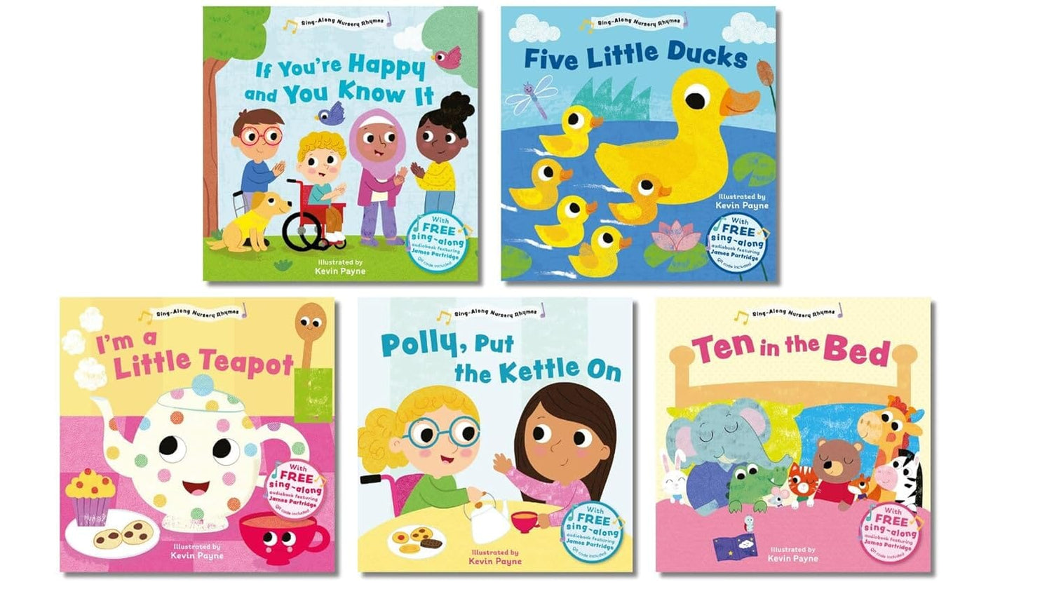 Sing-Along Nursery Rhymes illustrated 5 Board Books Collection Box Set ...