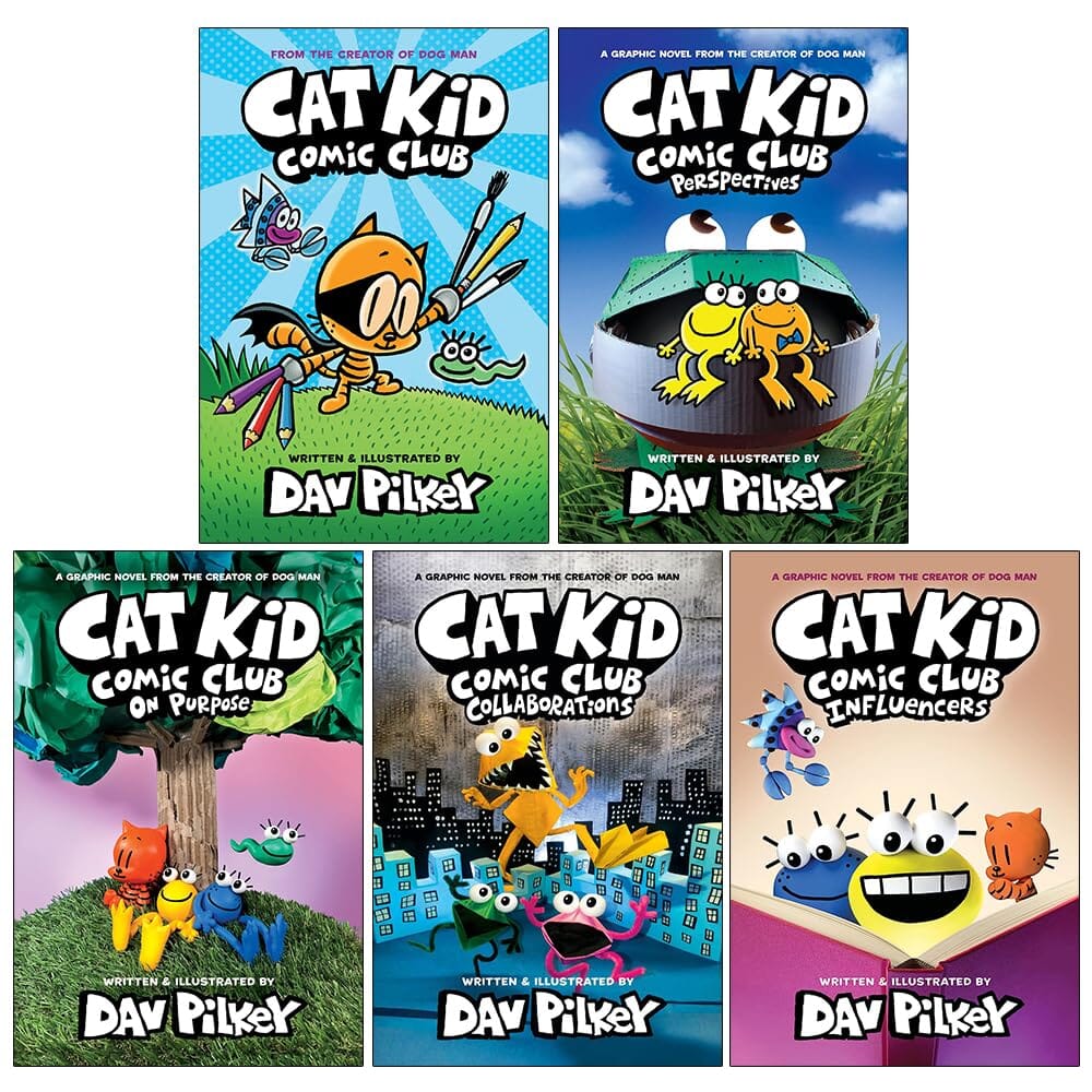 Cat Kid Comic Club by Dav Pilkey 5 Books Collection Set - Graphic Nove ...