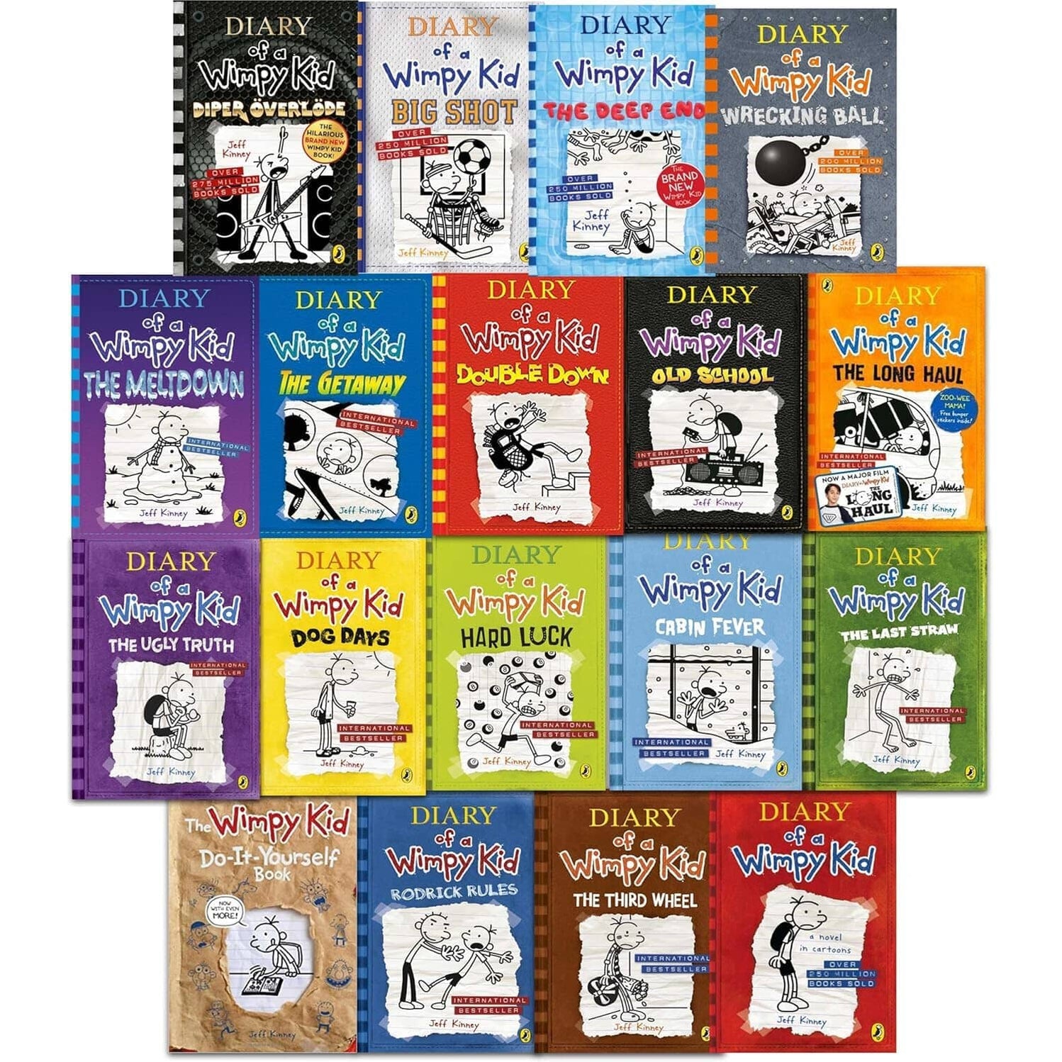 Diary of a Wimpy Kid by Jeff Kinney: 18 Books Collection Set - Ages 7 ...
