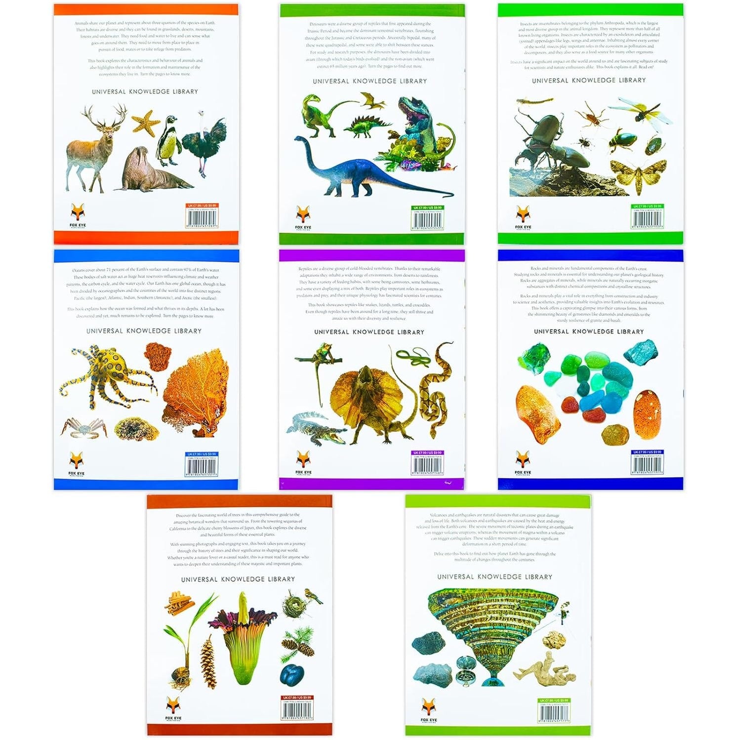 Universal Knowledge Library Series: Animals and Nature 8 Books Collect ...