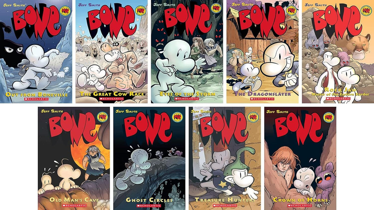 Bone by Jeff Smith: Vol. 1-9 Collection 9 Books Set - Ages 8-12 - Pape ...