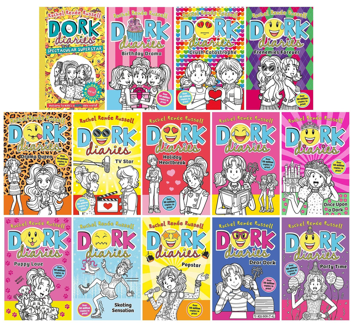 Dork Diaries Complete Series (Vol. 1-14) By Rachel Renee Russell 14 Bo ...