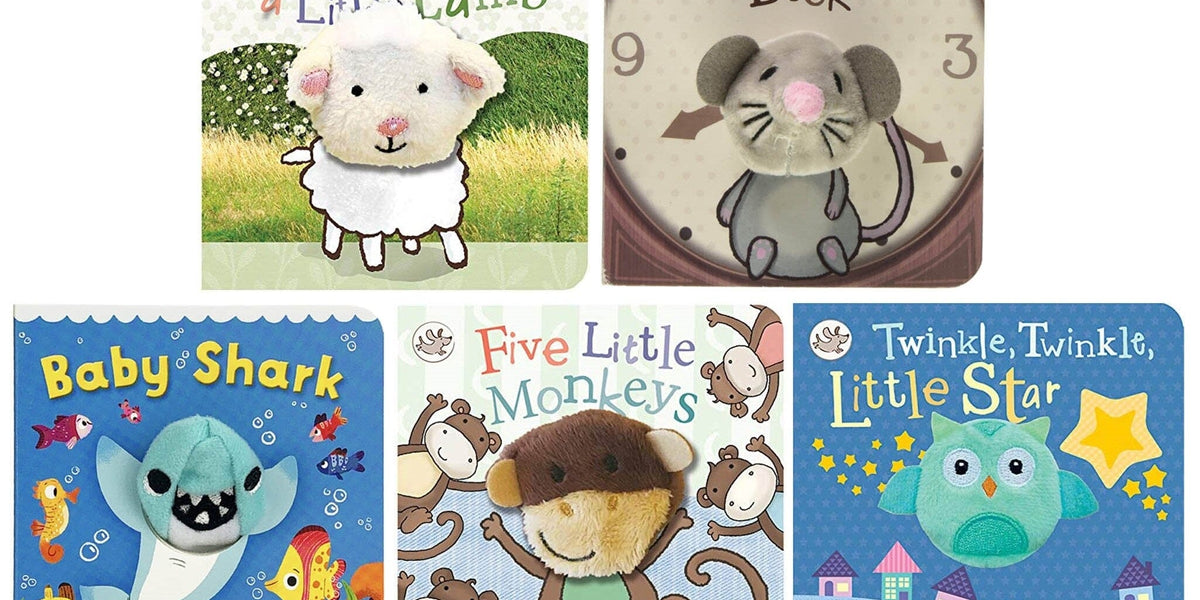 Finger Puppet Nursery Rhyme Board Book with puppet 5 Books Collection ...