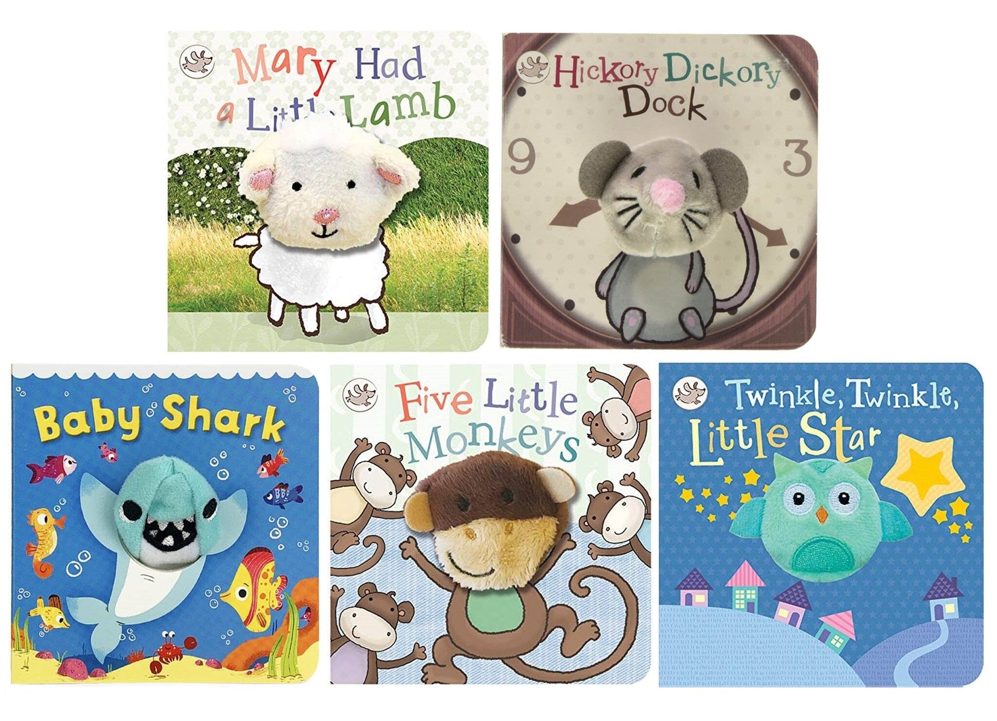 Finger Puppet Nursery Rhyme Board Book with puppet 5 Books Collection ...