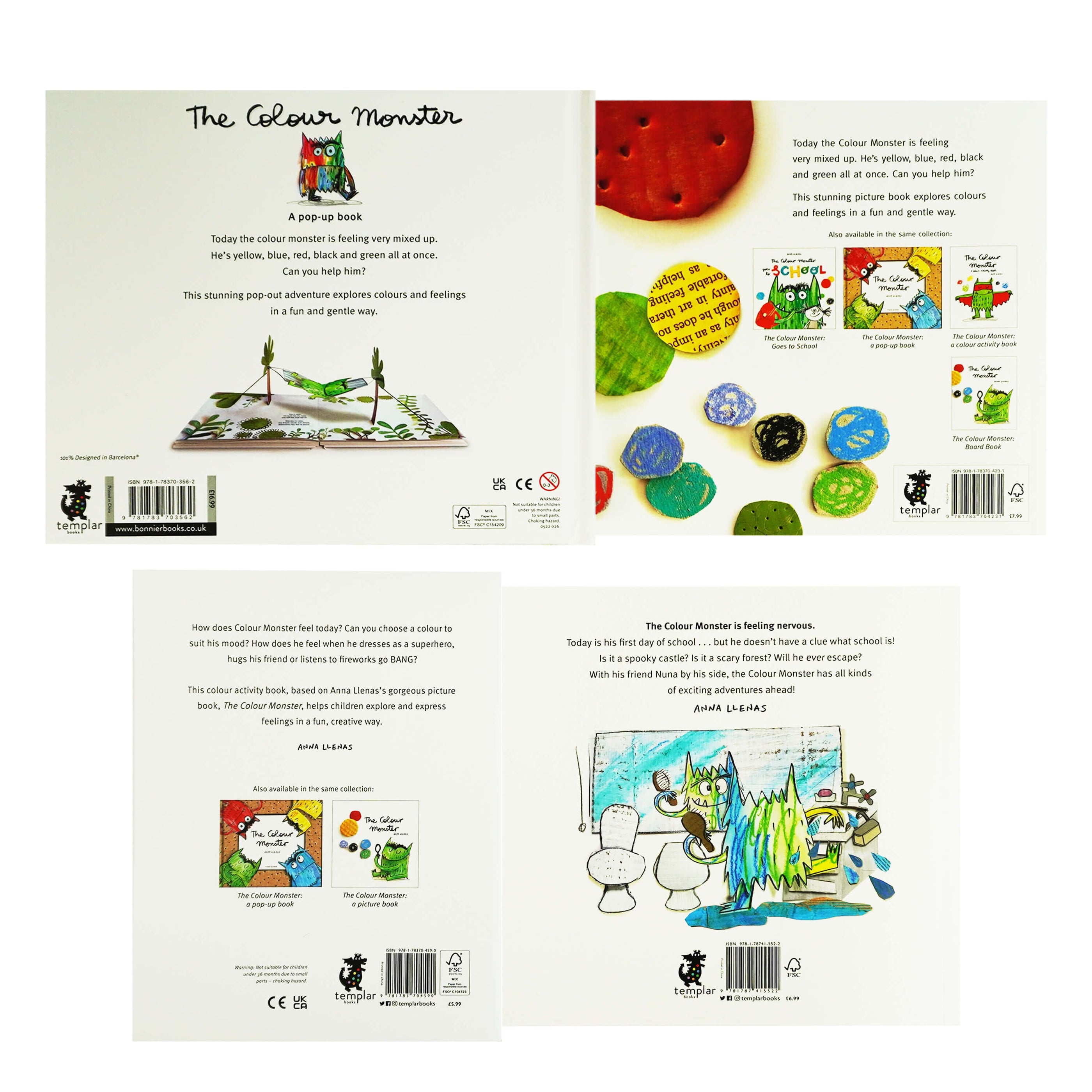 The Colour Monster by Anna Llenas: 4 Books Collection Set - Ages 2-4 ...