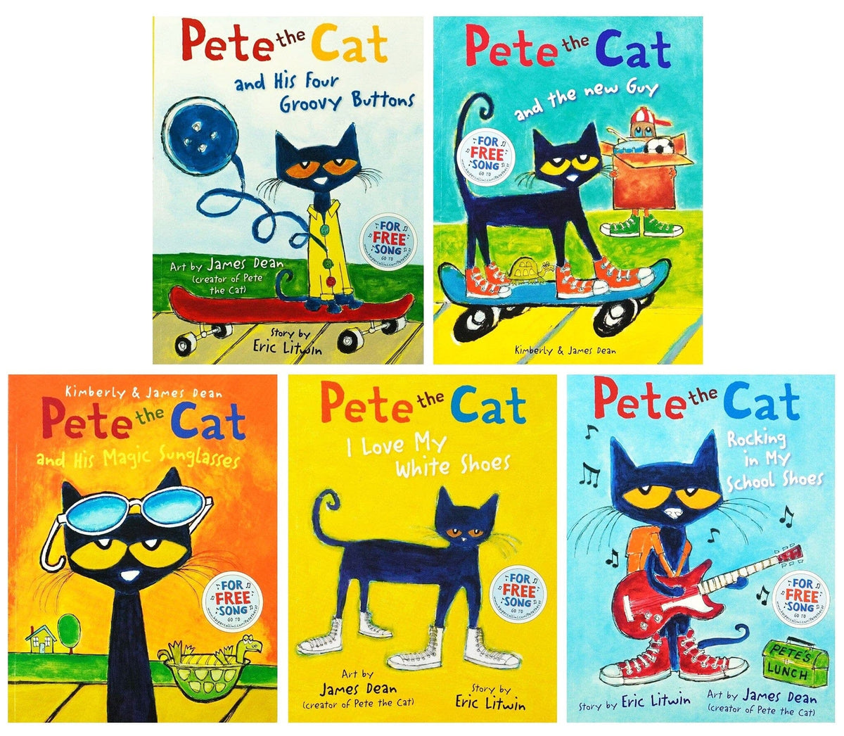 Pete the Cat Series 5 Picture Books Collection Set - Ages 3-5 - Paperb ...
