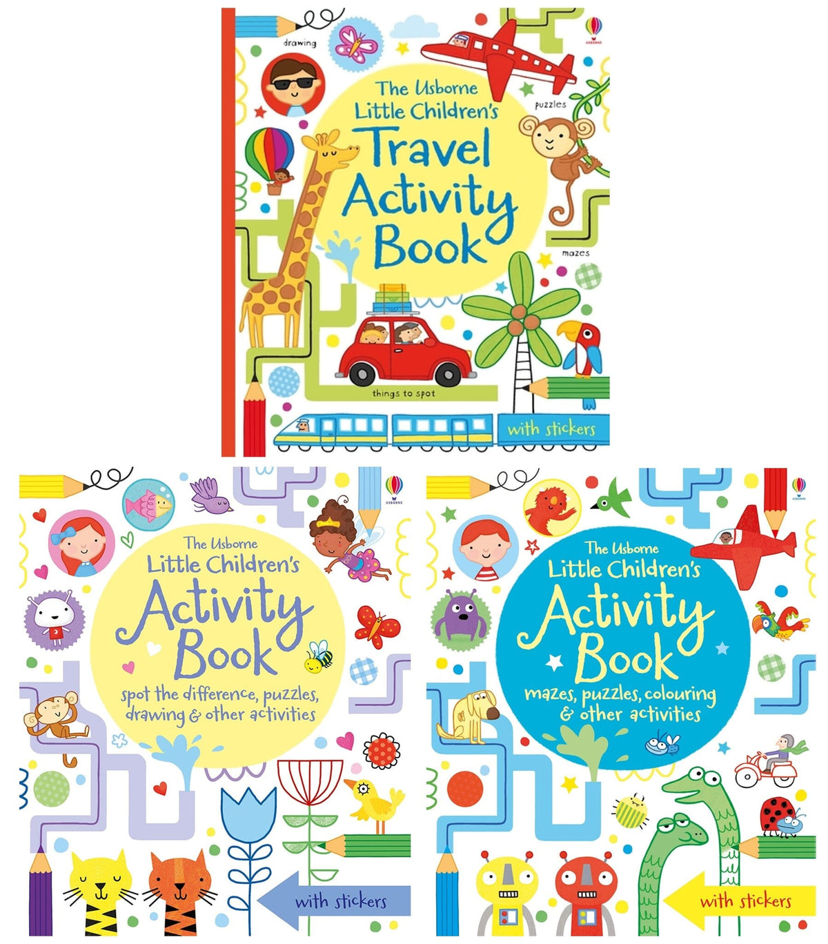 The Usborne Little Children's Activity Book 3 Books Collection Set -Ag ...