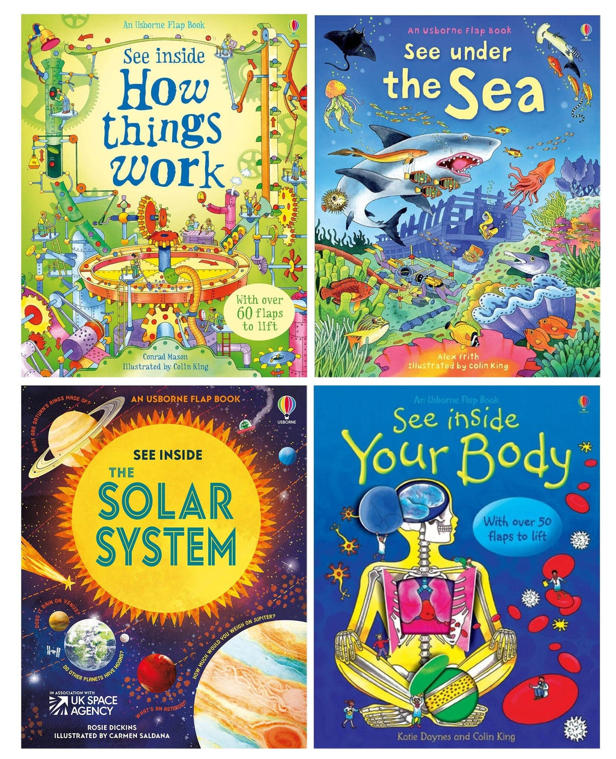 Usborne Flap Book See Inside Series 4 Books Collection Set - Ages 6 ...