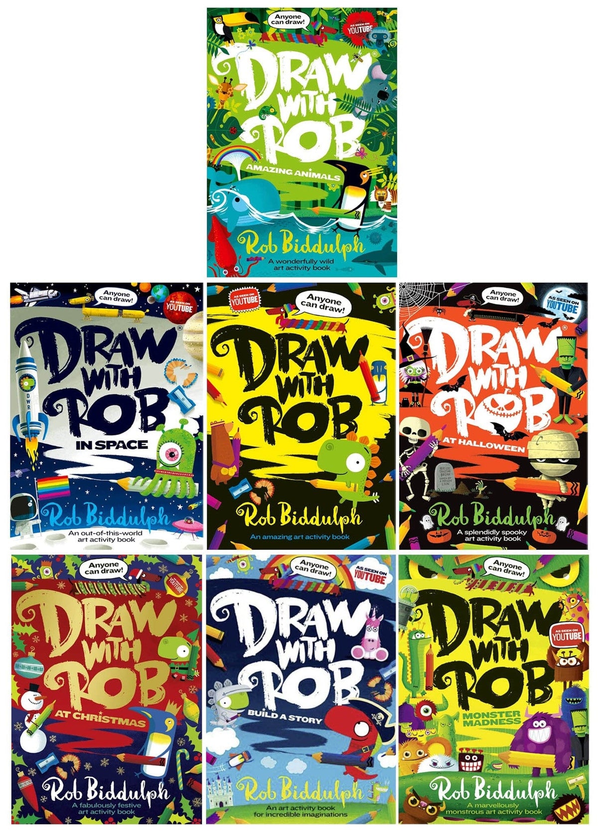 Draw With Rob Series By Rob Biddulph 7 Books Collection Set - Ages 4-1 ...