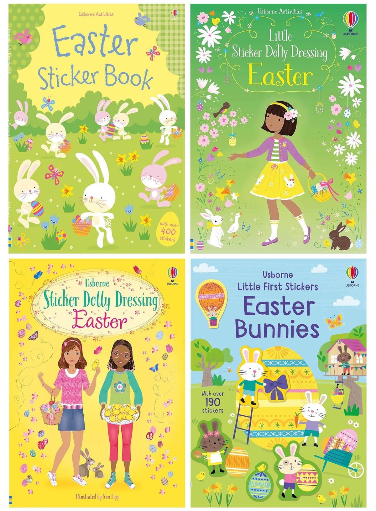 Usborne Activities Easter Sticker 4 Books Collection Set by Jessica Gr ...
