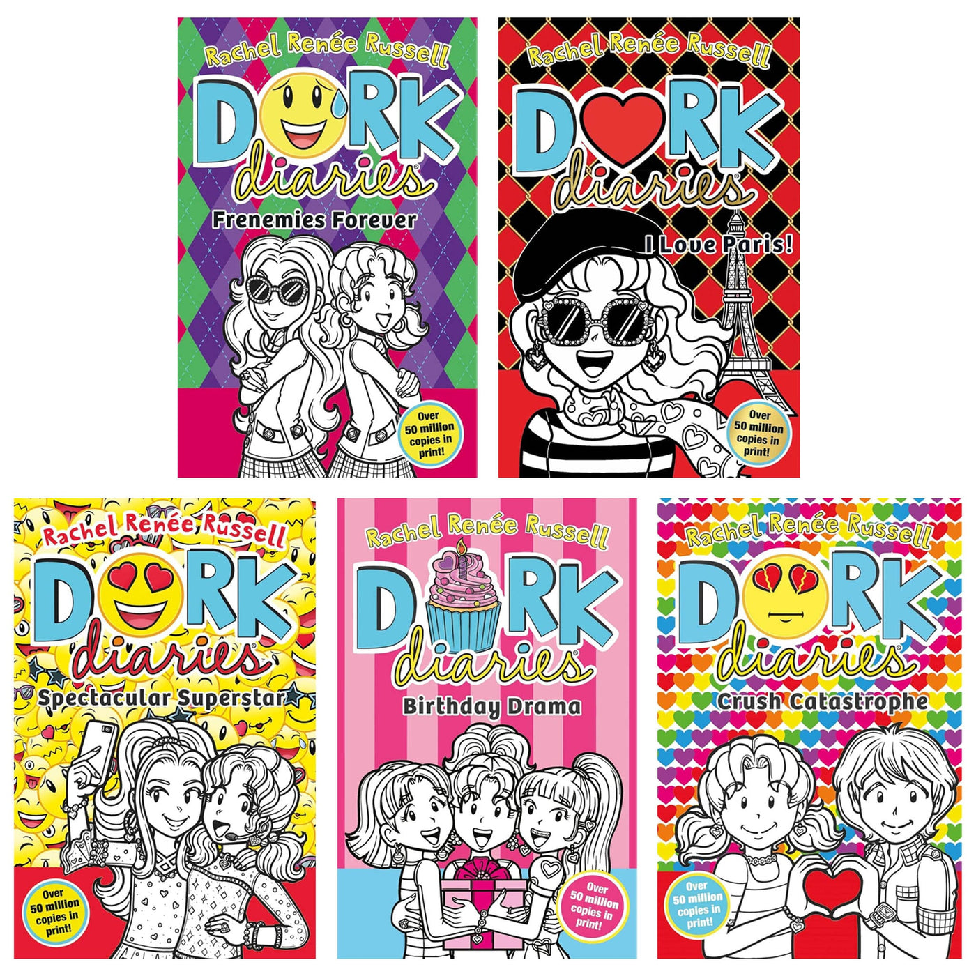 Dork Diaries Series (Vol. 11-15) By Rachel Renee Russell 5 Books Colle ...