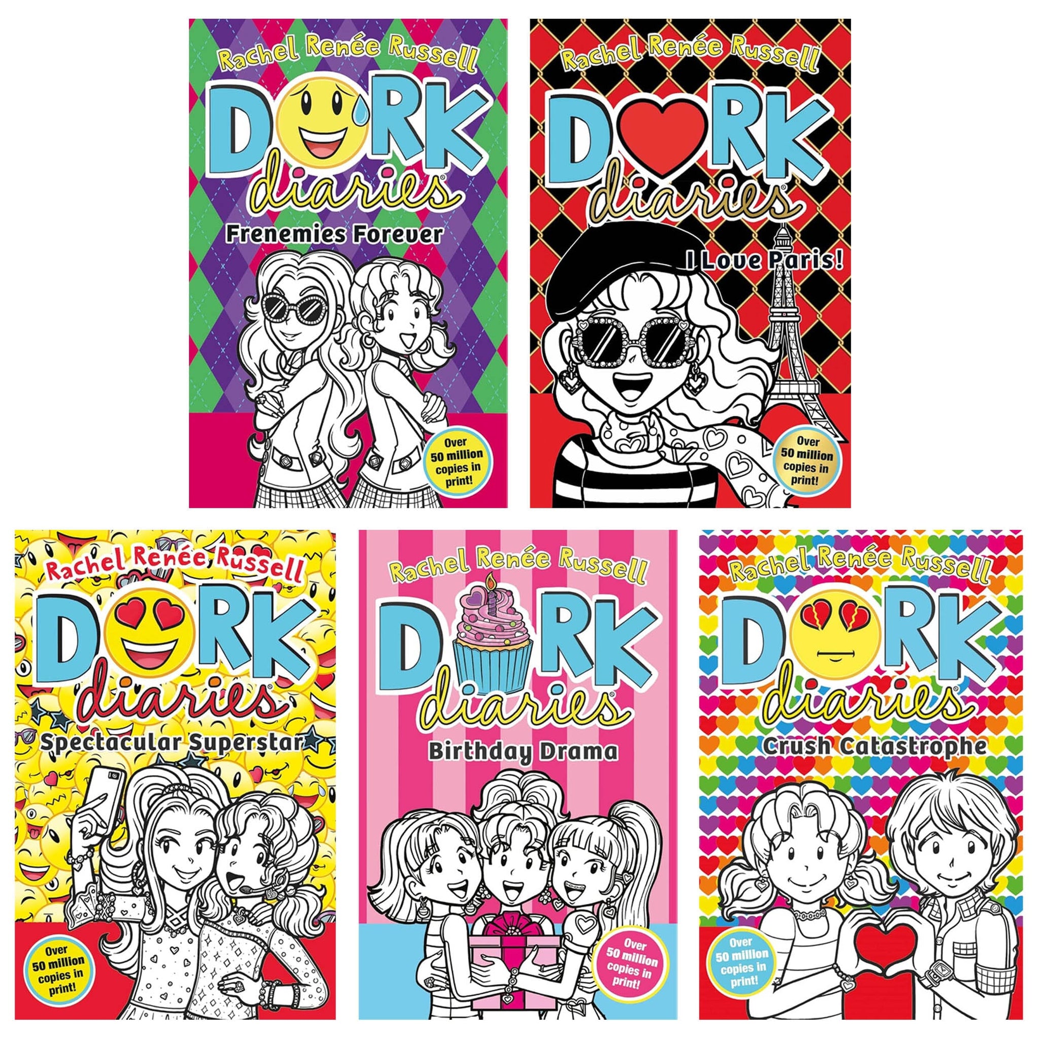 Dork Diaries Series (Vol. 11-15) By Rachel Renee Russell 5 Books Colle ...