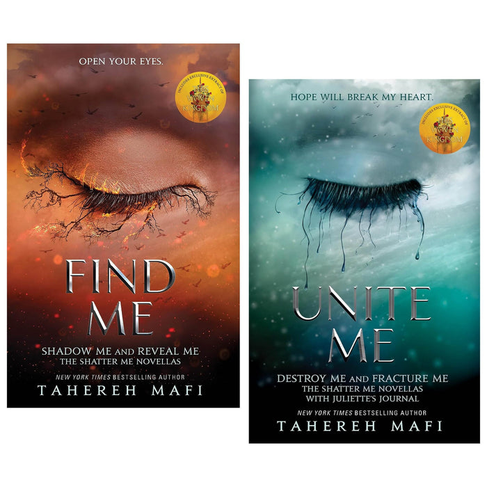 Unite Me & Find Me By Tahereh Mafi (Shatter Me Series) 2 Books Collect ...