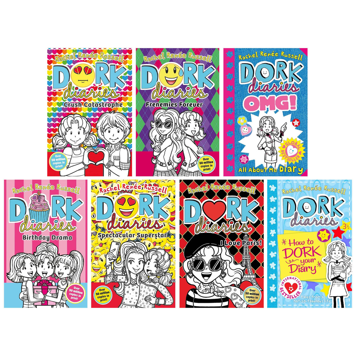 Dork Diaries Series (Vol. 11-17) By Rachel Renee Russell 7 Books Colle ...