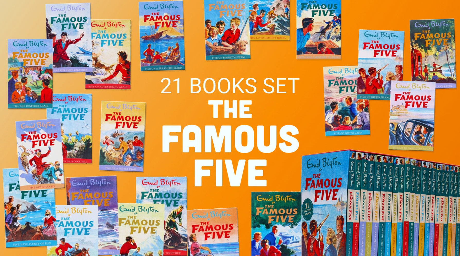 Famous Five 21 Books Box Set by Enid Blyton - Ages 9-14 - Paperback ...