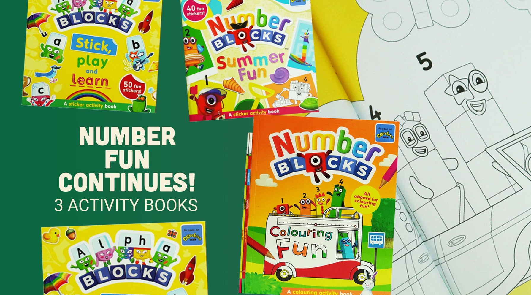 Numberblocks Colouring Fun & Sticker Activity Book Collection 3 Books ...