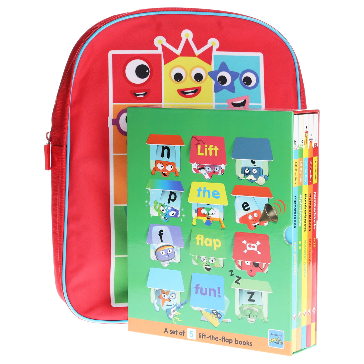Numberblocks And Alphablocks Lift-The-Flap 5 Books & Numberblocks Red ...