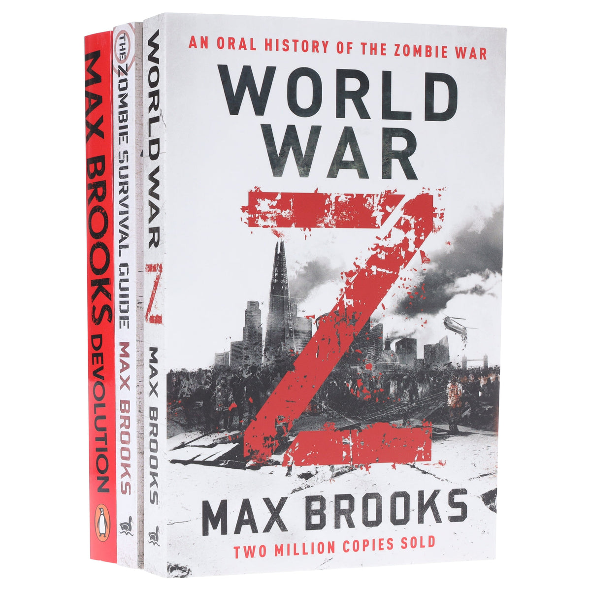 Max Brooks: World War Z, The Zombie Survival Guide & Devolution 3 Book ...