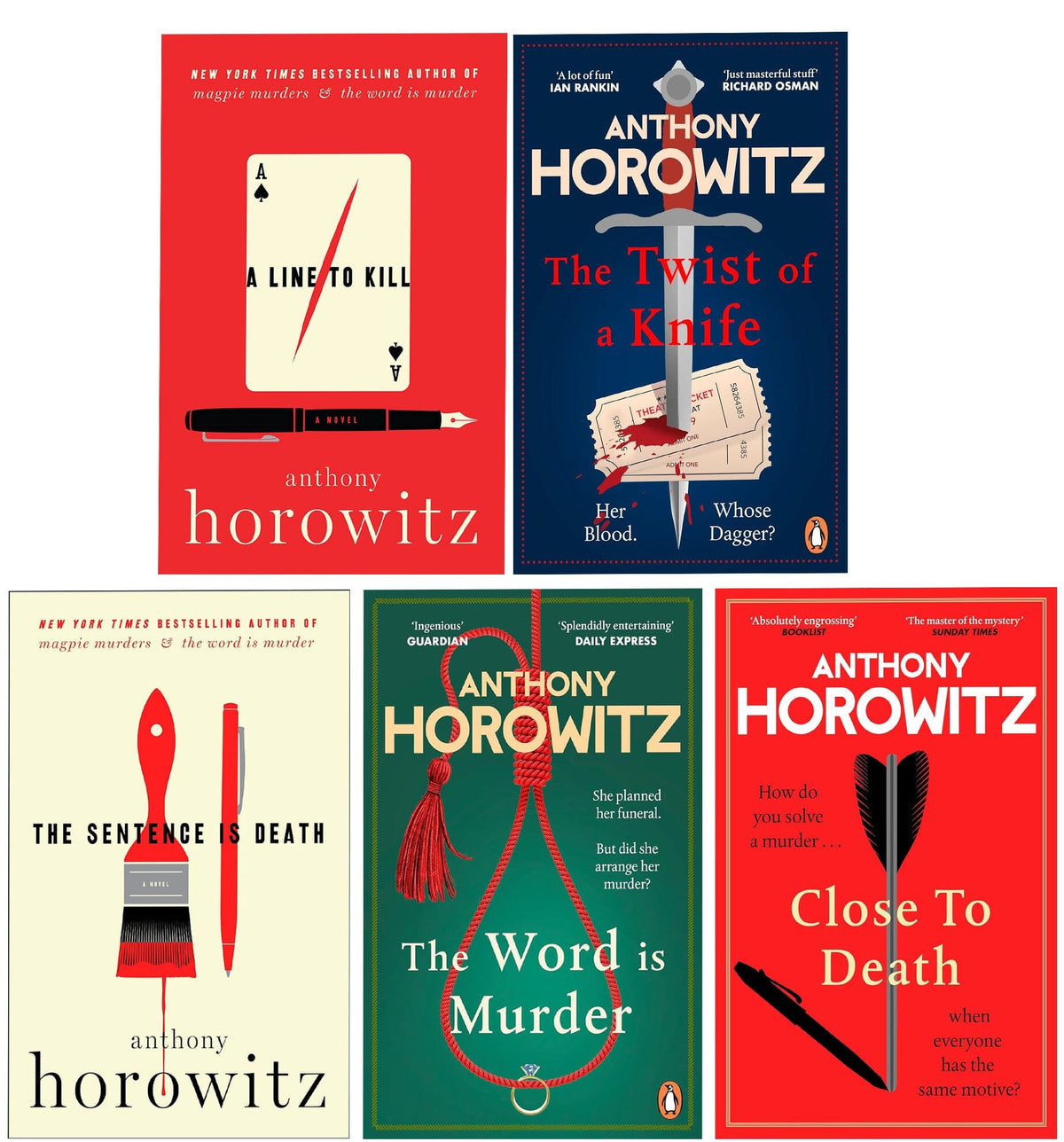 Hawthorne and Horowitz Mysteries Series by Anthony Horowitz 5 Books Co ...