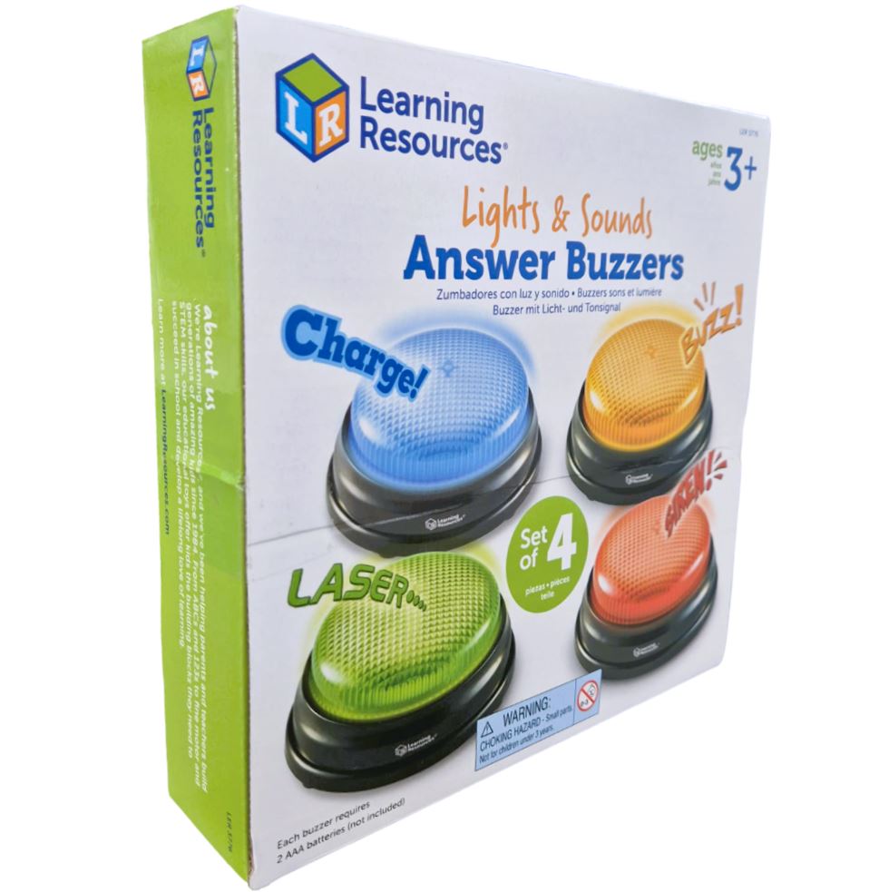 Lights and Sounds Answer Buzzers (Set of 4) By Learning Resources - Ag ...