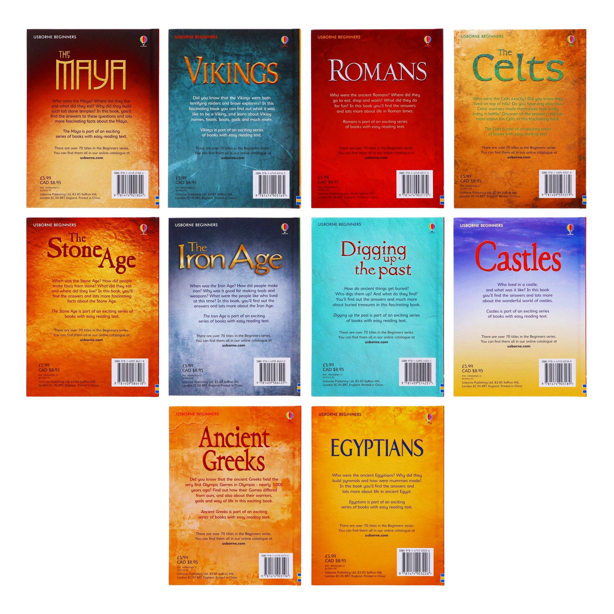 Usborne Beginners History 10 Books Collection Box Set - Ages 9-14 - Ha ...