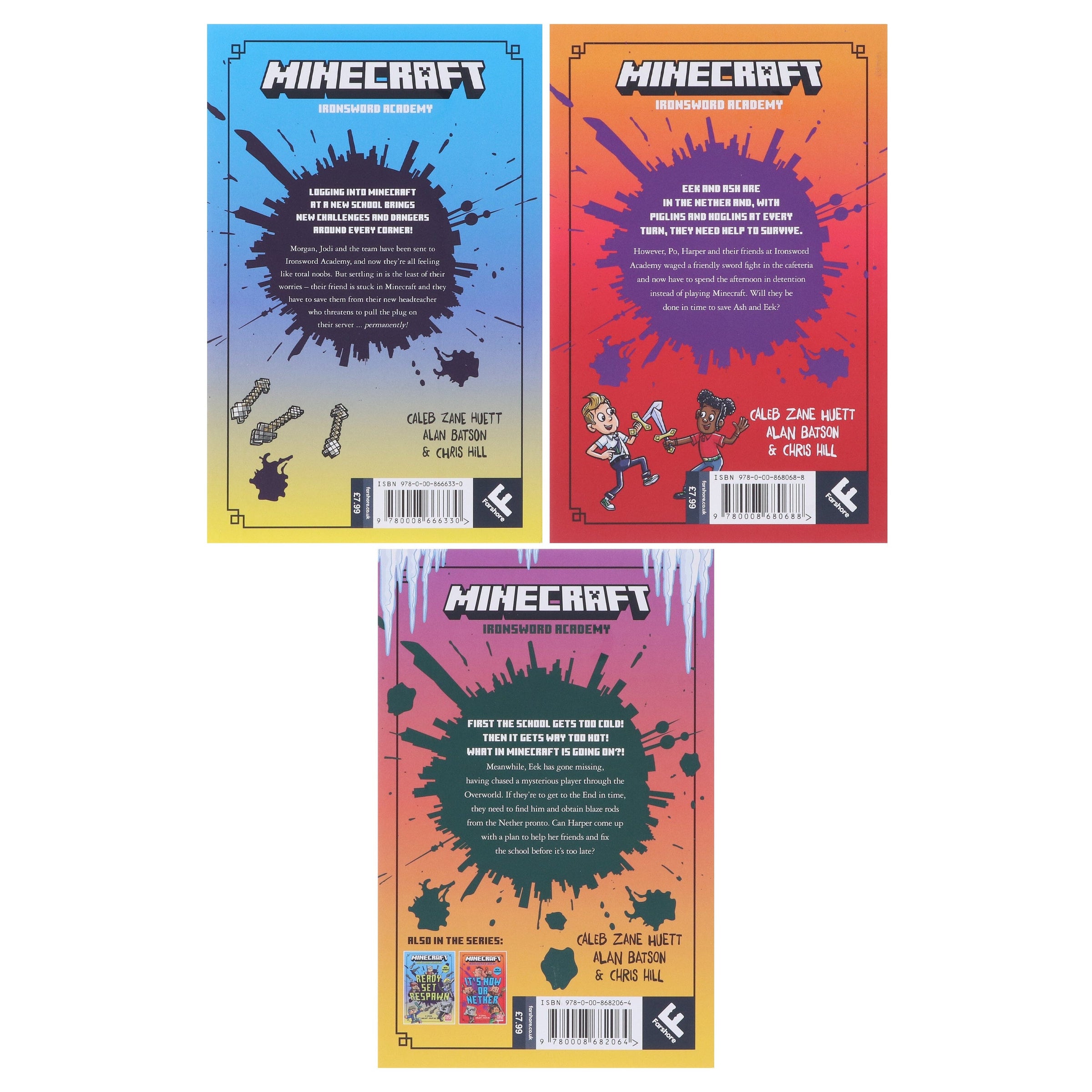 Minecraft Ironsword Academy Series by Mojang AB 3 Books Collection Set ...