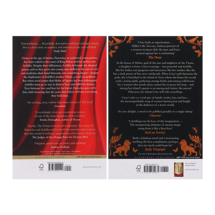 Circe and The Song of Achilles By Madeline Miller 2 Books Collection S ...