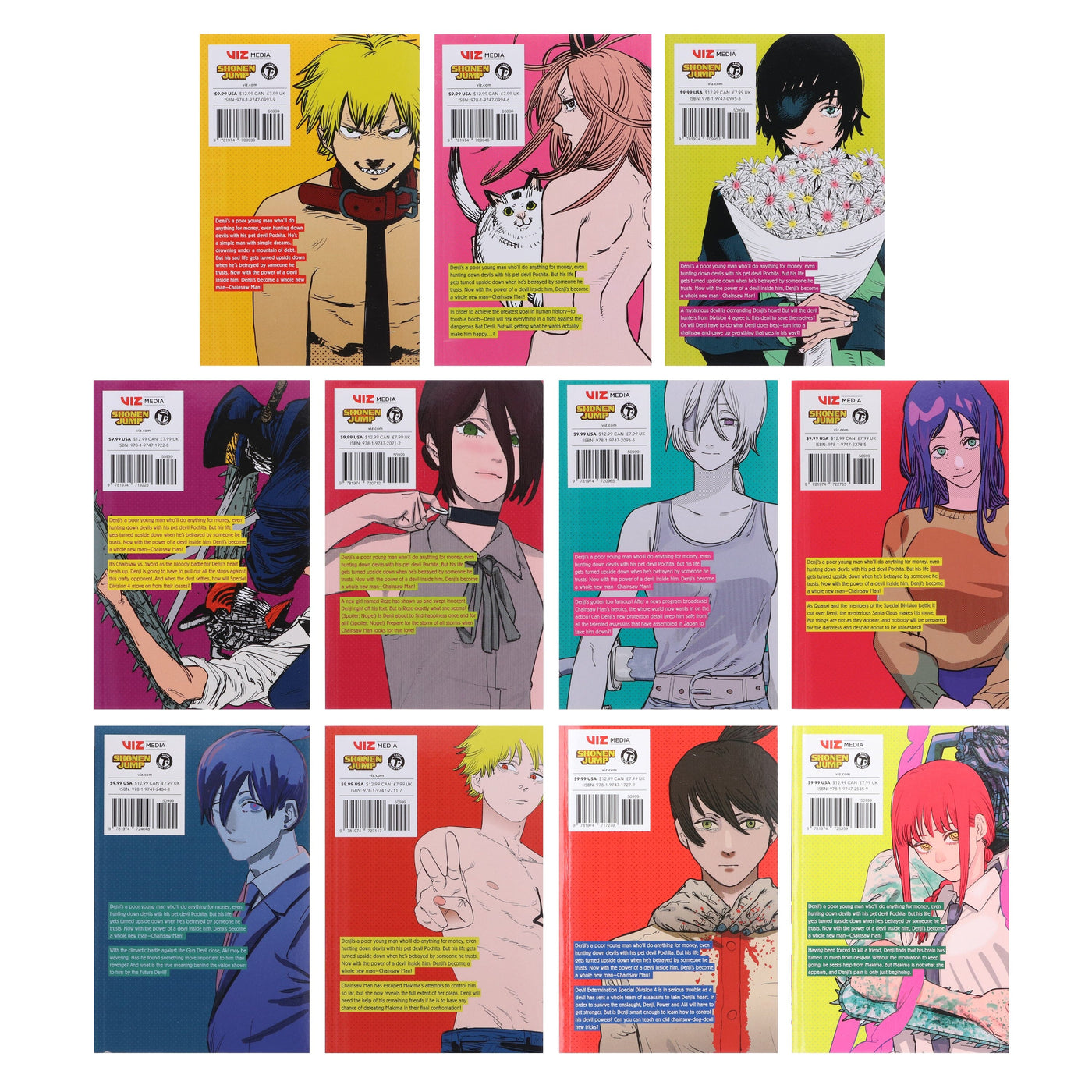 Chainsaw Man Series (Volumes 1-11) by Tatsuki Fujimoto: 11 Books Colle ...