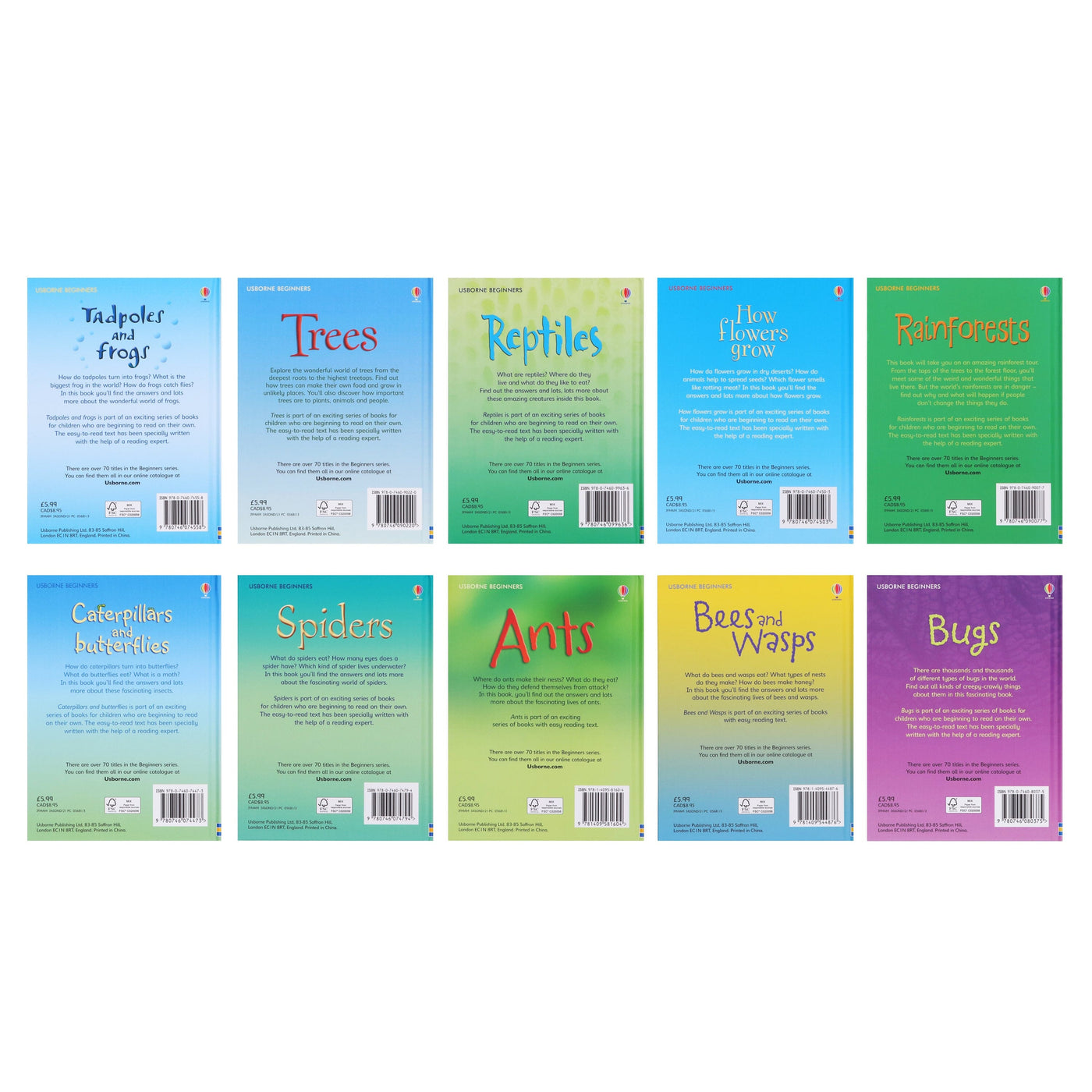 Usborne Beginners Nature 10 Books Box Set Collection - Ages 4-7 - Hard ...