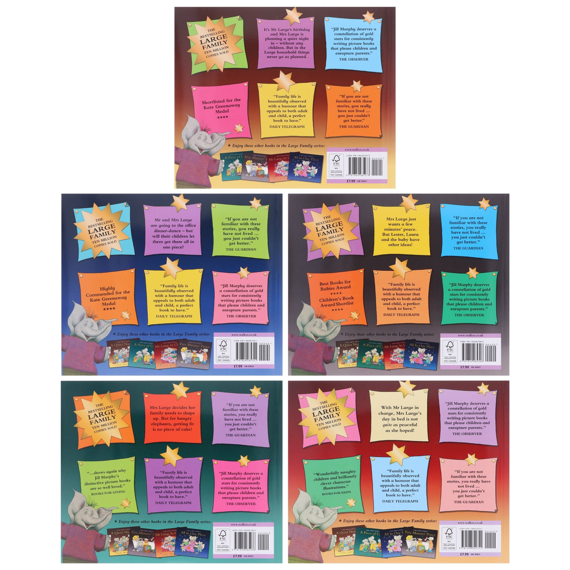 Large Family Series By Jill Murphy 5 Picture Books Collection Set - Ag ...