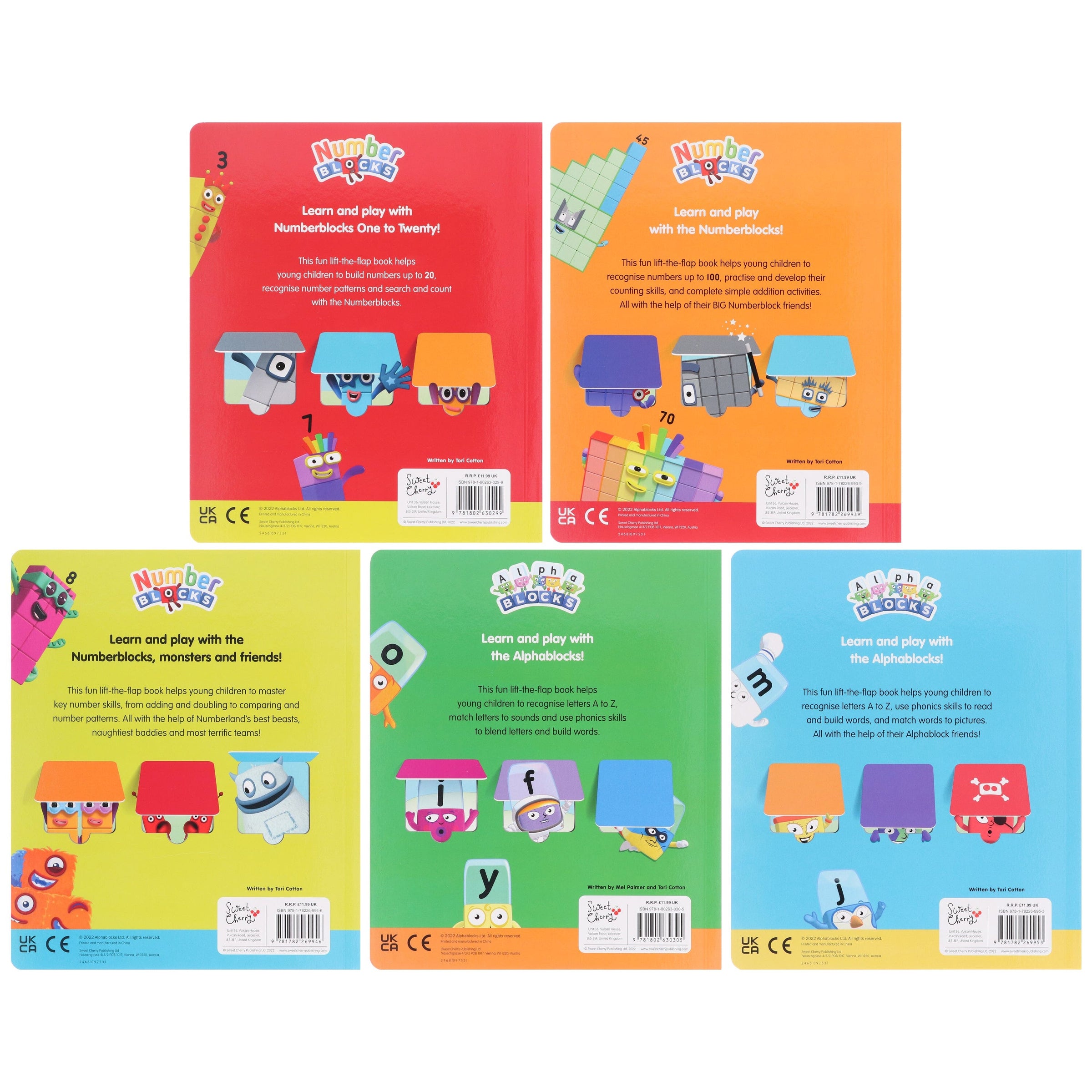 Numberblocks and Alphablocks Lift-the-Flap 5 Books Collection Set By S ...