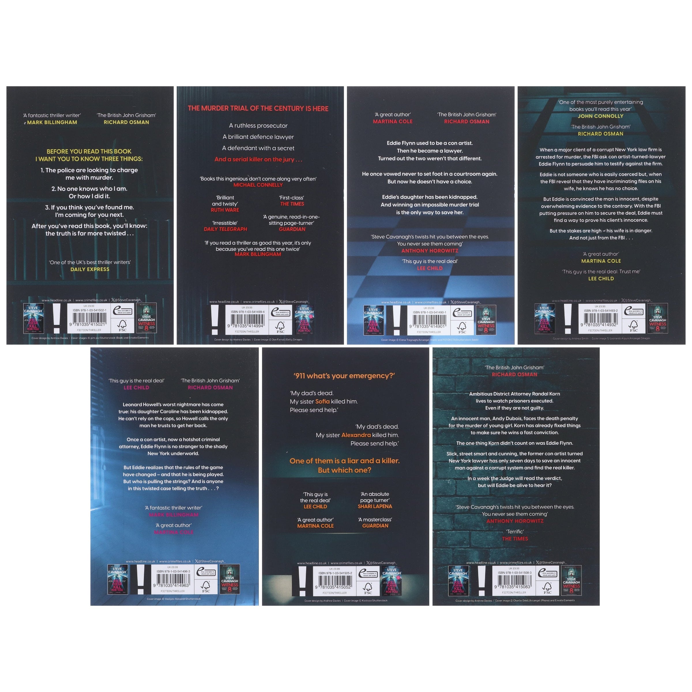 Eddie Flynn Series By Steve Cavanagh 7 Books Collection Set - Fiction ...