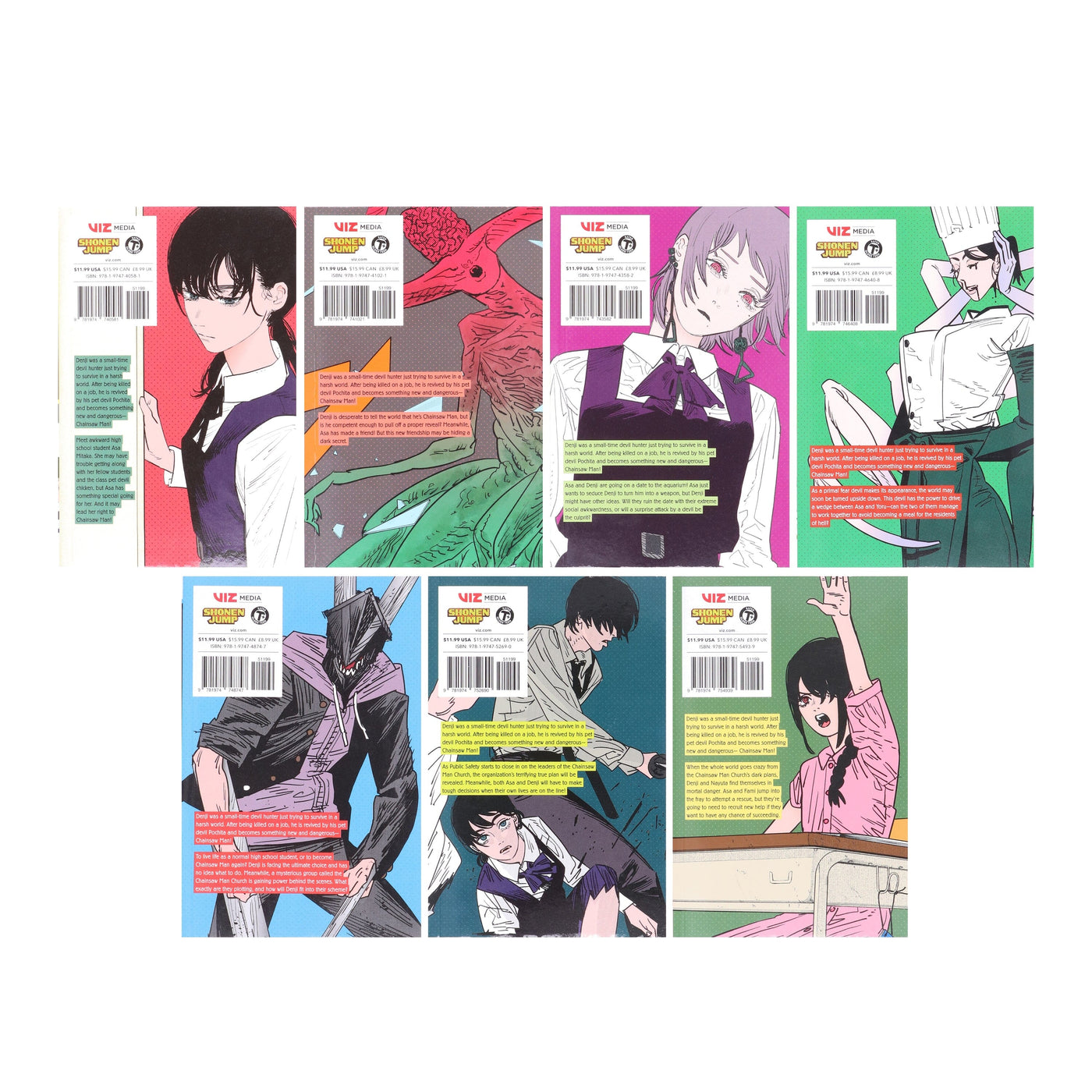 Chainsaw Man Volume 12-18 by Tatsuki Fujimoto: 7 Books Collection Set ...