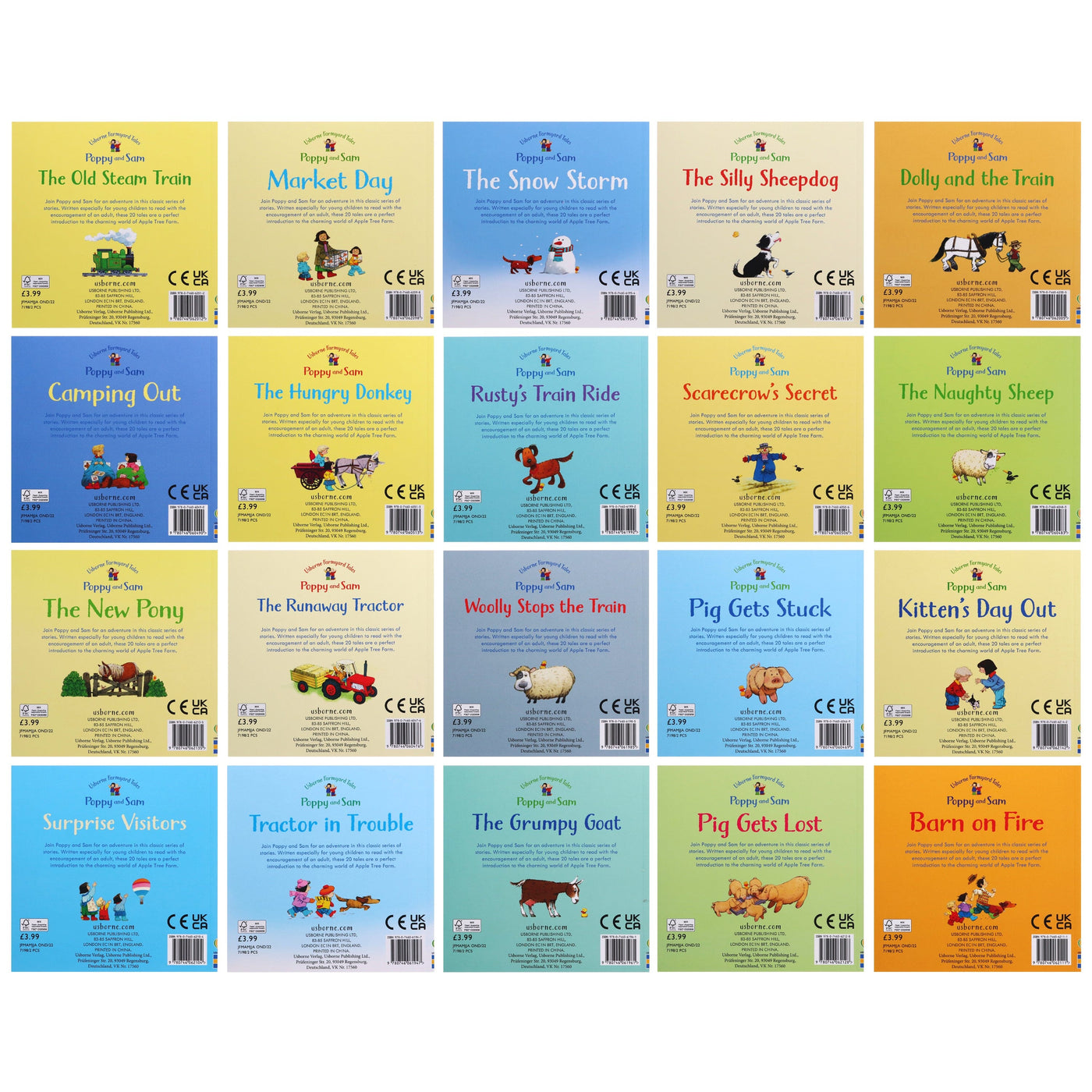 Usborne Farmyard Tales Poppy and Sam Story Collection 20 Books Set By ...