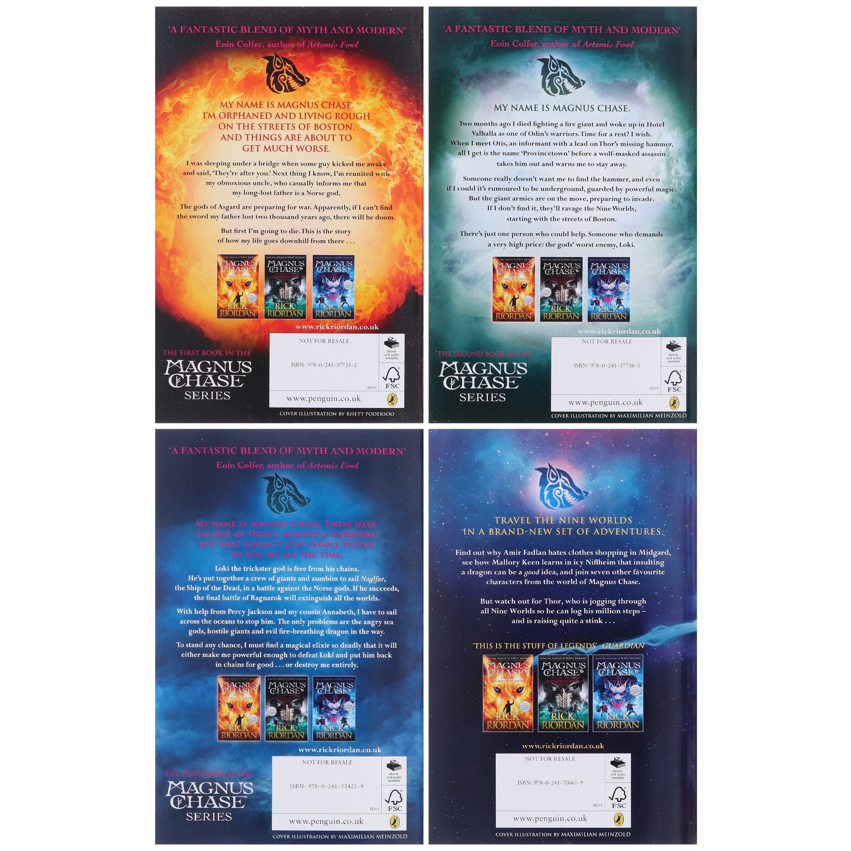 Rick Riordan Magnus Chase Series 4 Books Collection Set - Ages 9- 11 ...