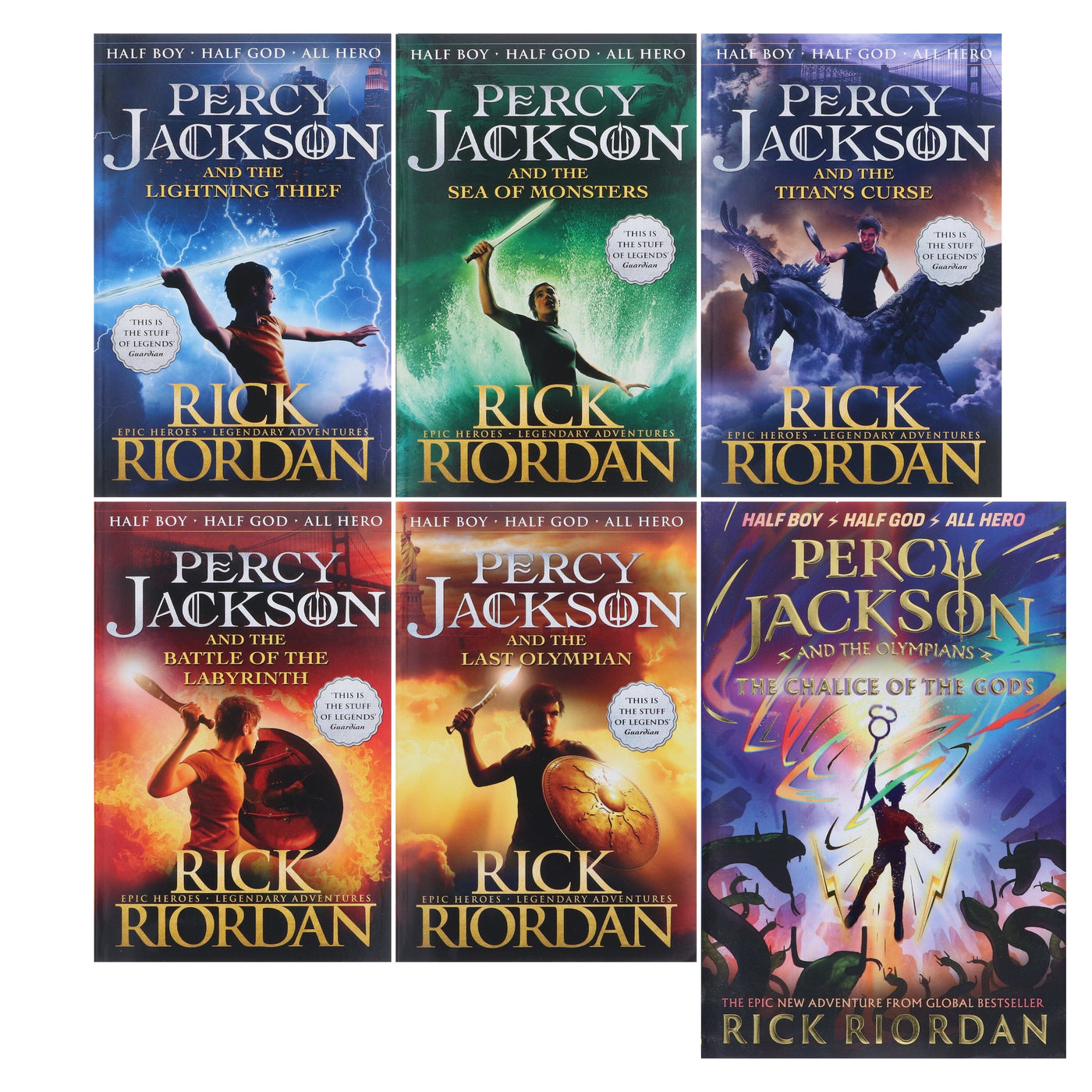 Percy Jackson by Rick Riordan 6 Books Collection Set - Ages 9-14 - Pap ...