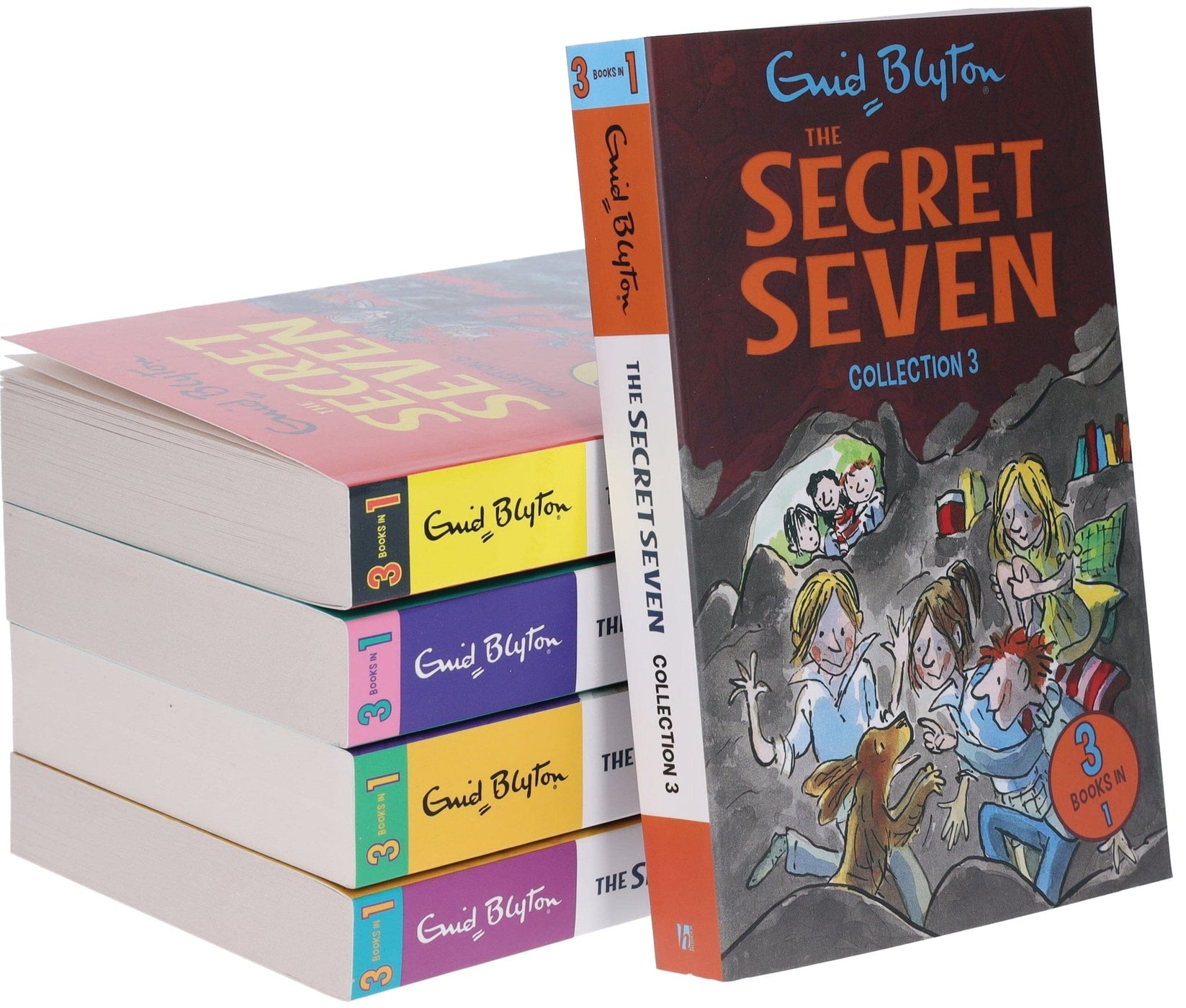 The Secret Seven Series By Enid Blyton 5 Books 15 Story Collection Set ...