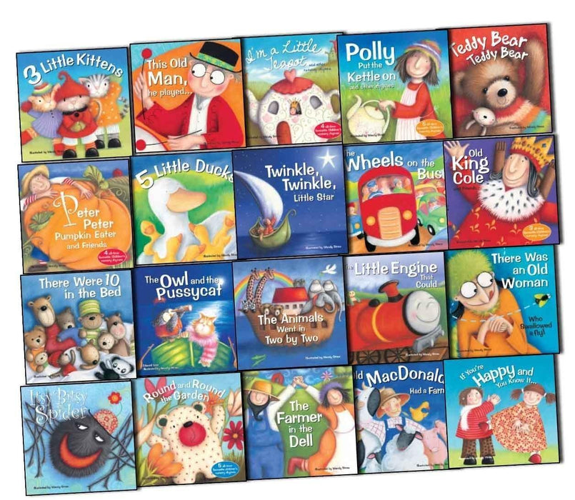 Favourite Nursery Rhymes 20 Books Box Set By Wendy Straw - Ages 0-5 ...