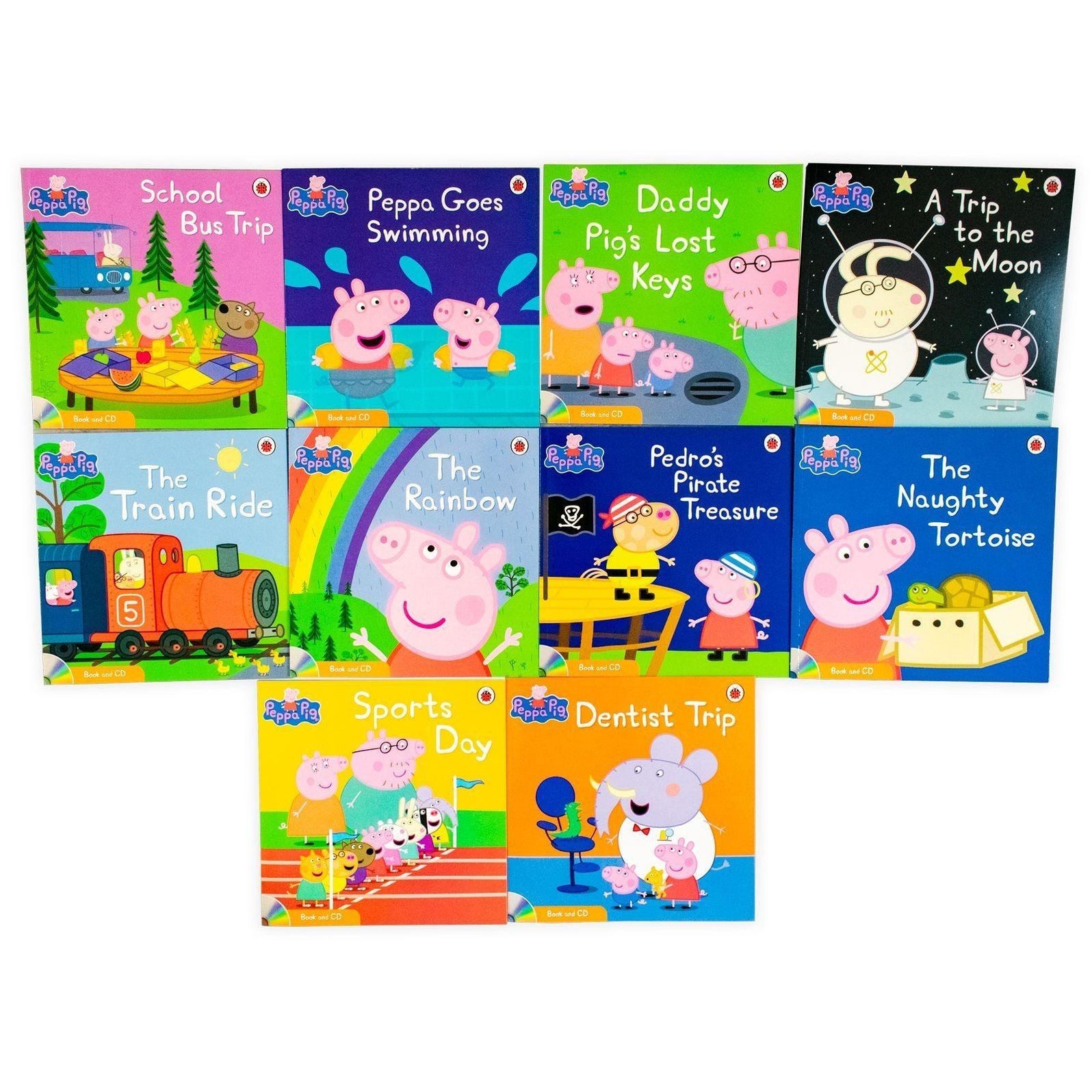 Peppa Pig 10 Books with 10 CDs - Ages 0-5 - Paperback - Neville Astley ...