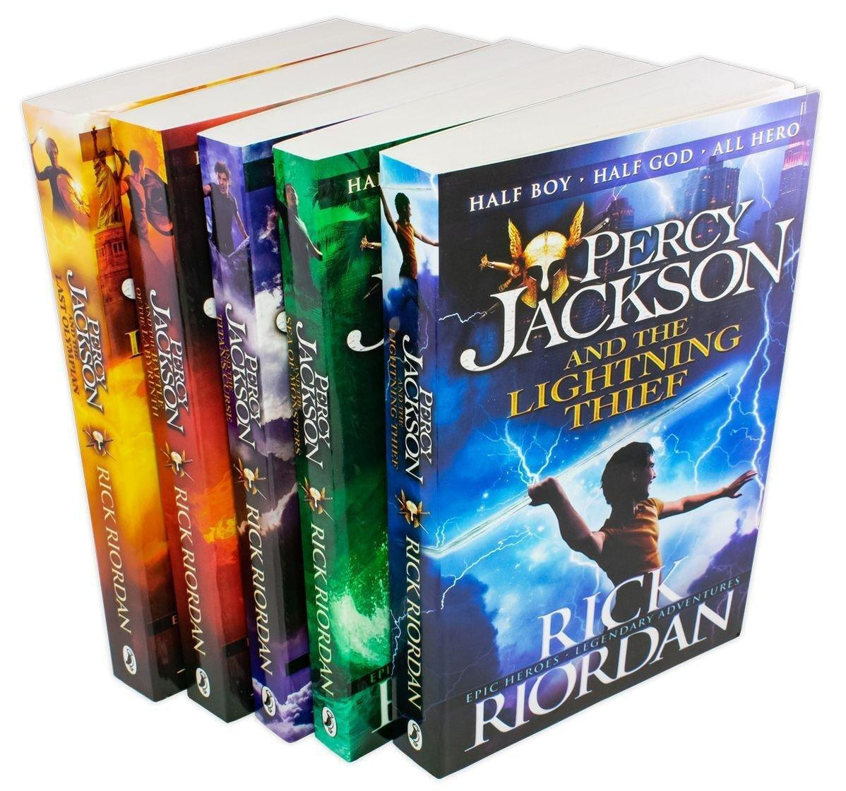 Percy Jackson Series by Rick Riordan 5 Books Collection Box Set - Ages ...