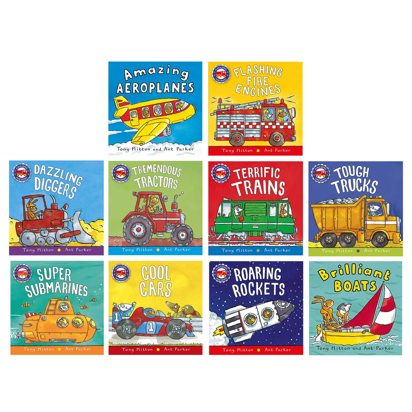 Amazing Machines 10 Books Box Set Collection by Tony Mitton and Ant Pa ...