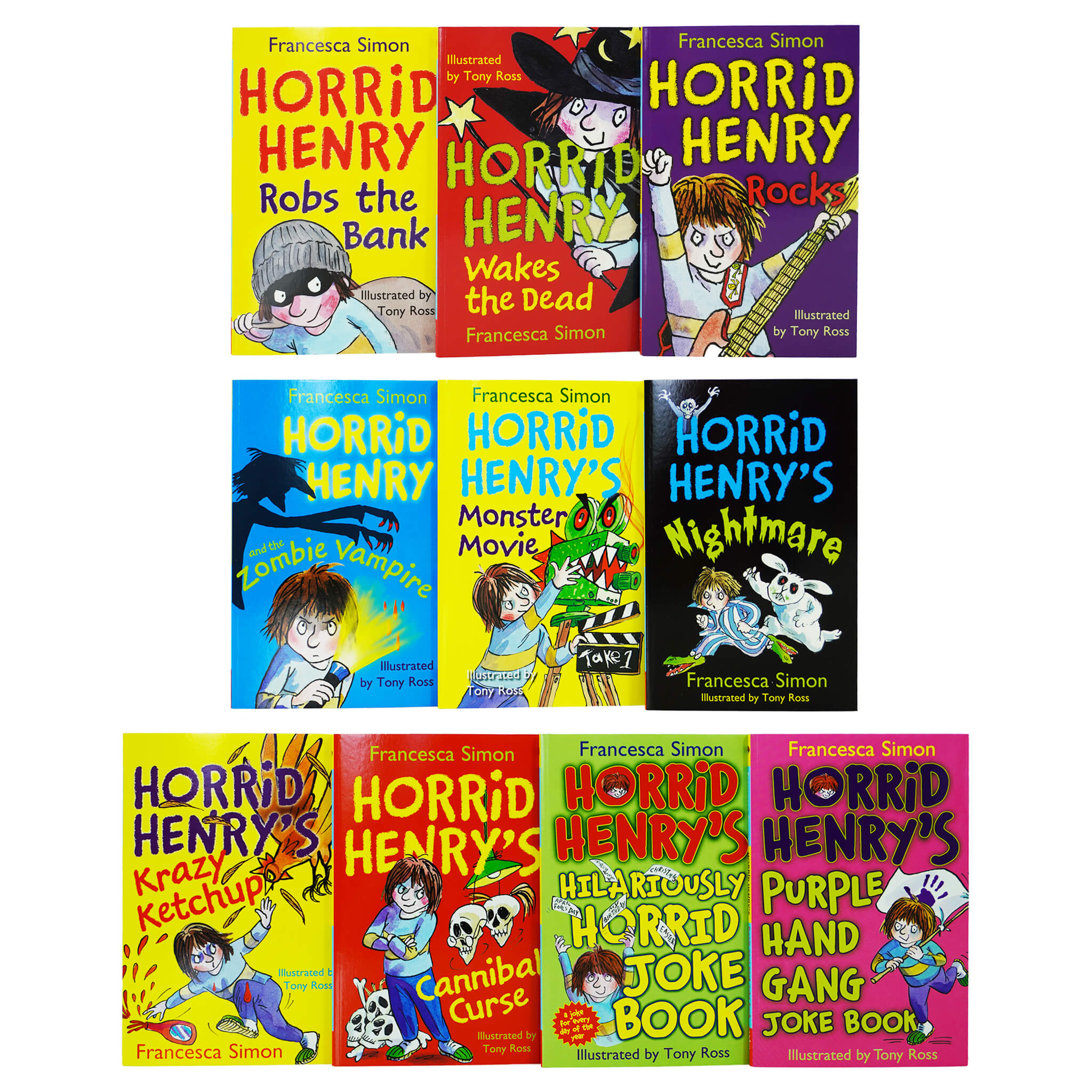 Horrid Henry's Totally Terrible Collection 10 Books Box Set by Frances ...