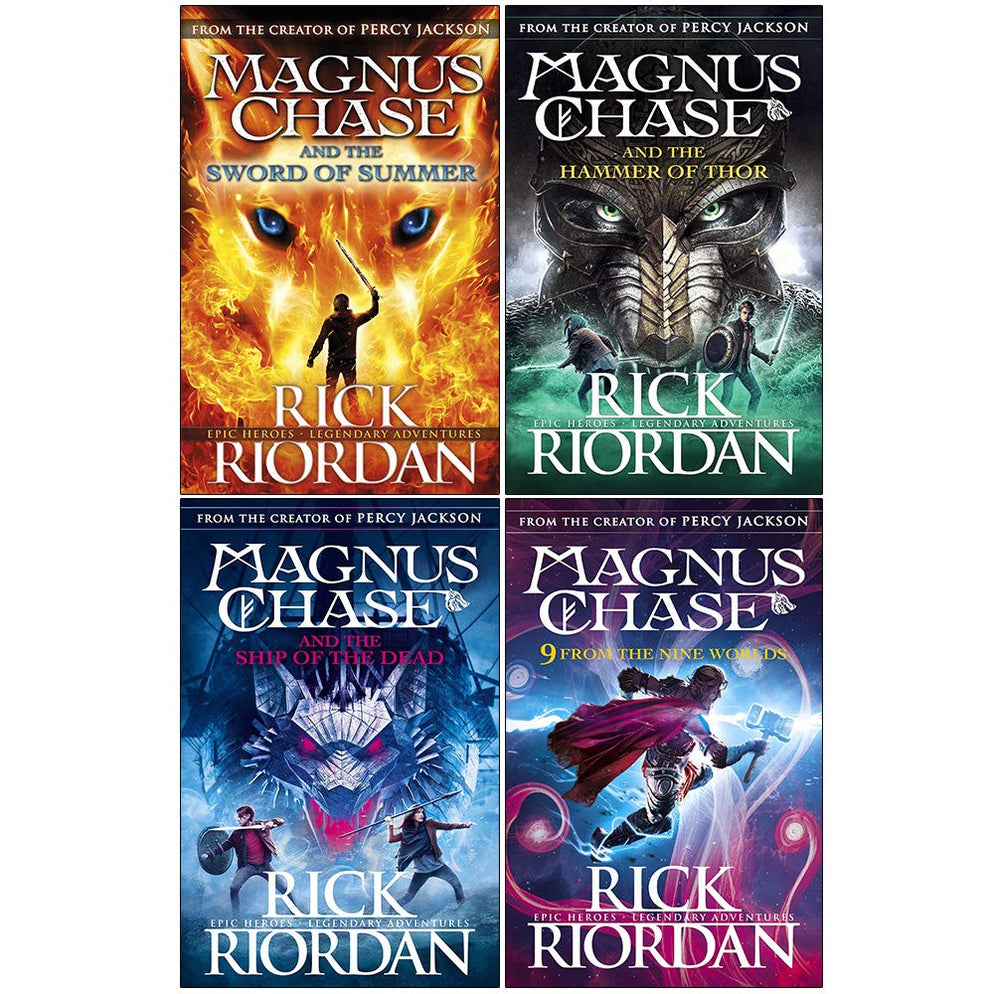 Rick Riordan Magnus Chase Series 4 Books Collection Set - Ages 9- 11 ...