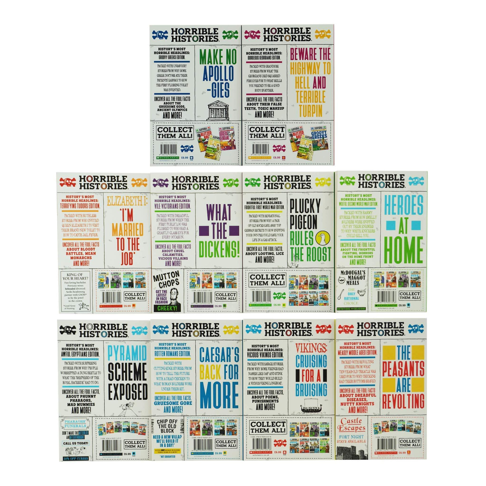 Horrible Histories Savage 10 Book Collection Set By Terry Deary - Ages ...