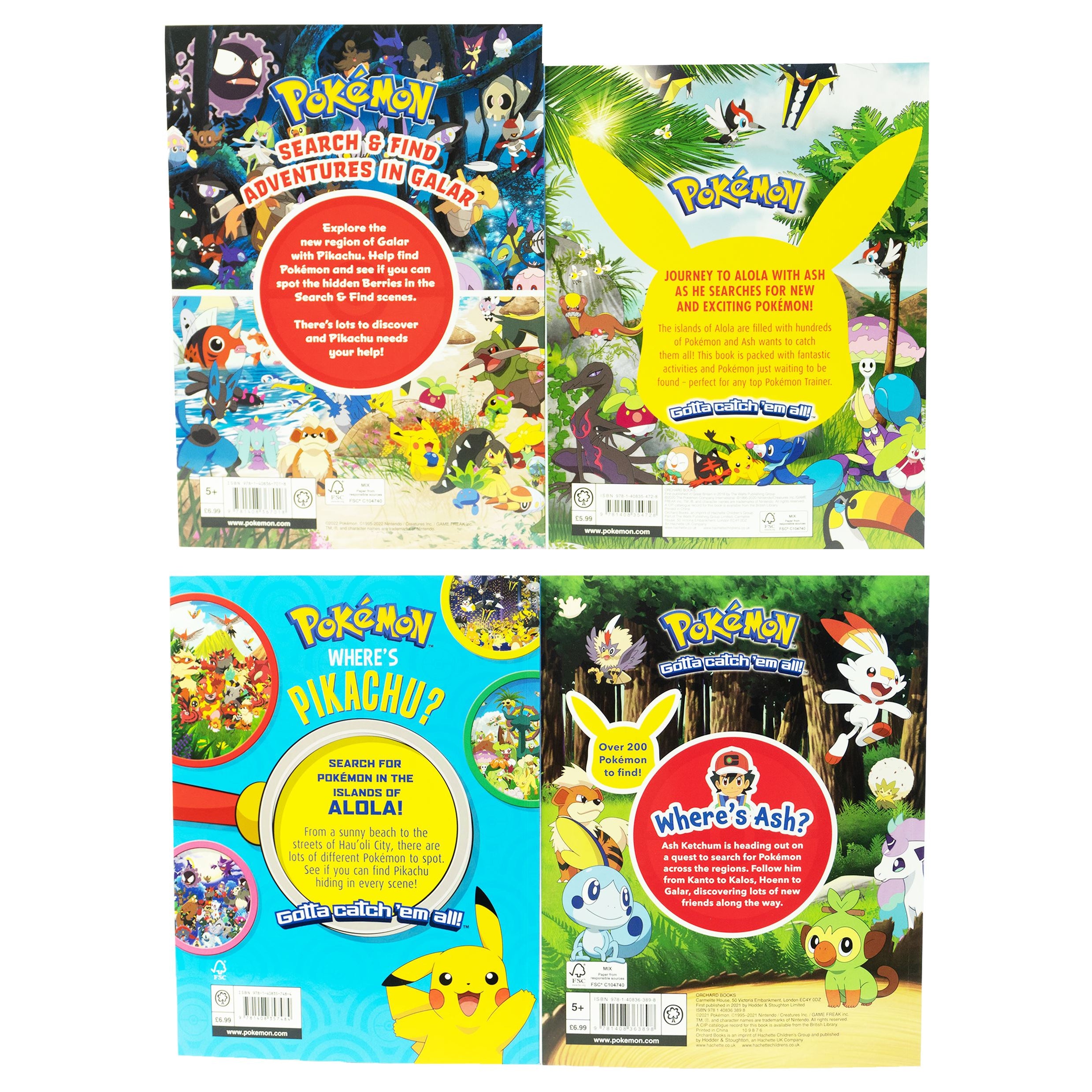 Pokémon Search and Find 4 Books Collection Set - Ages 5-8 - Paperback ...