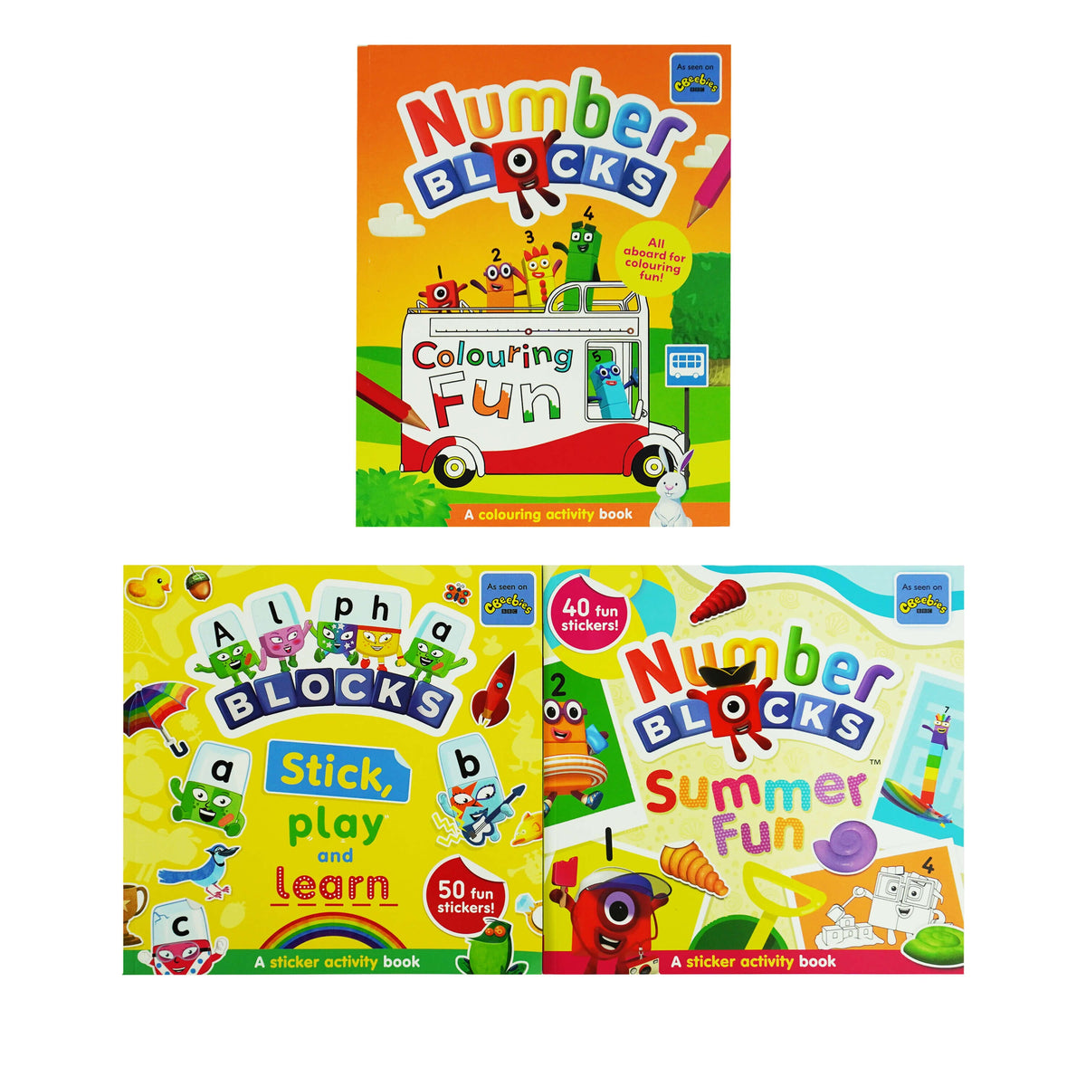 Numberblocks Colouring Fun & Sticker Activity Book Collection 3 Books ...