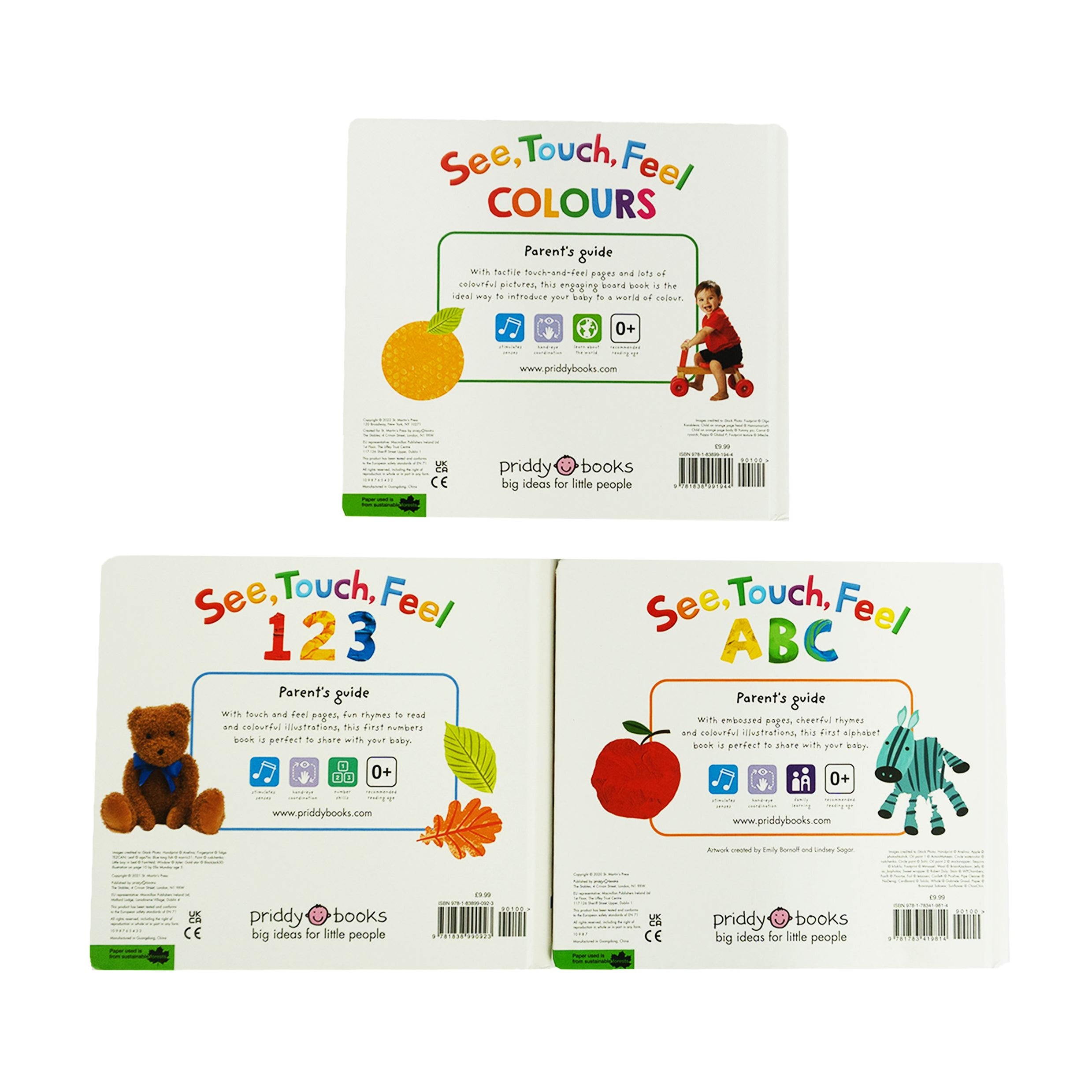 See Touch Feel Series 3 Books Collection Set (123, Colours & ABC) - Ag ...